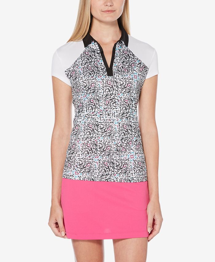 PGA TOUR Printed Cap-Sleeve Golf Top - Macy's