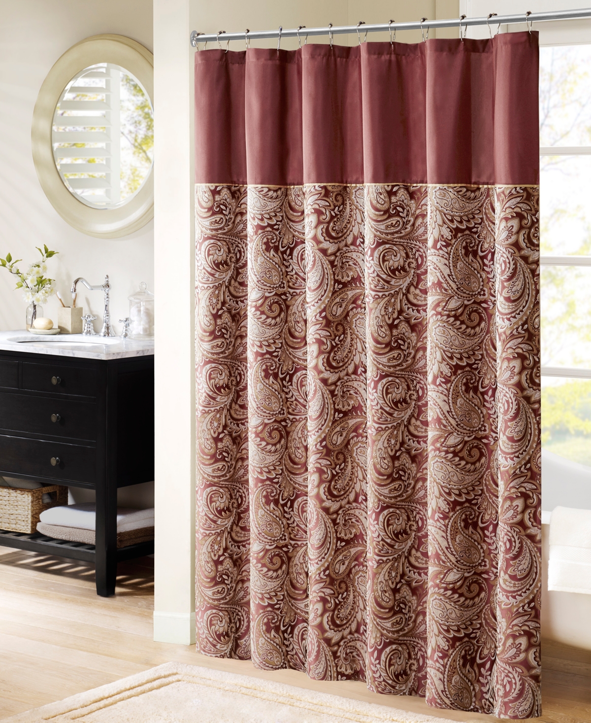 Click here for Madison Park Aubrey Jacquard Beaded Shower Curtain... prices
