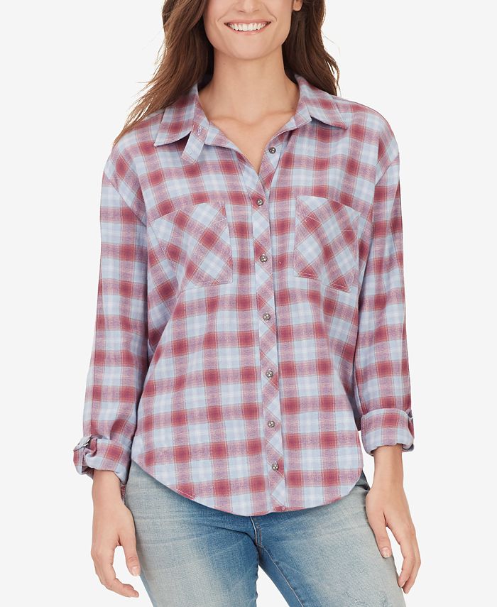 WILLIAM RAST CARINA-CARINA Adjustable-Sleeve Plaid Shirt - Macy's