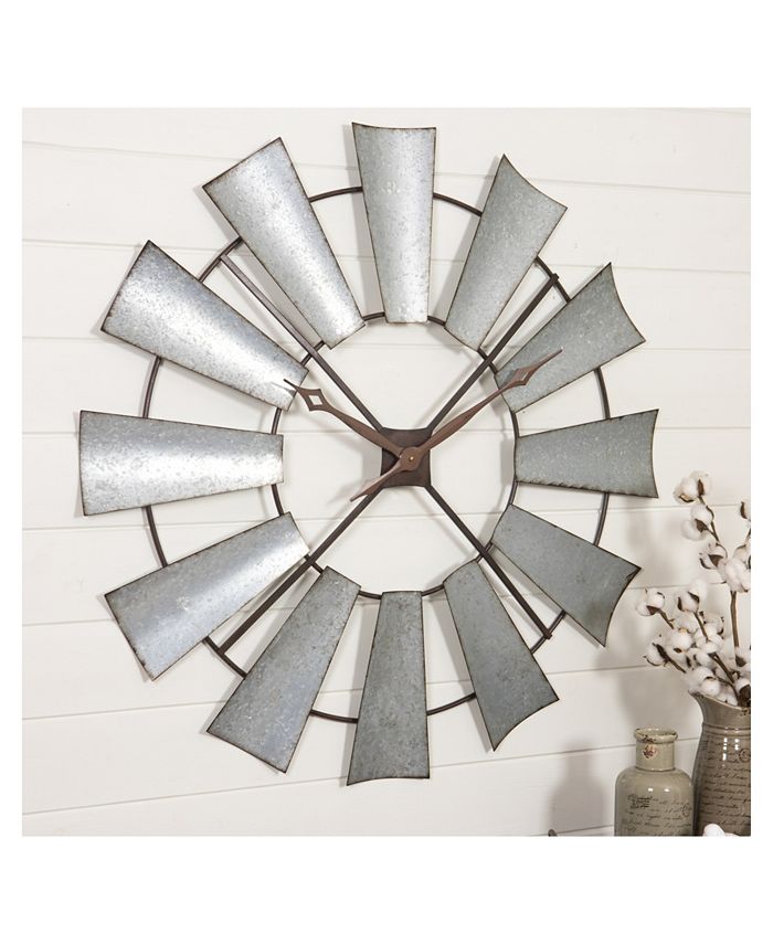 Aspire Home Accents Farmhouse Windmill Wall Clock - Macy's