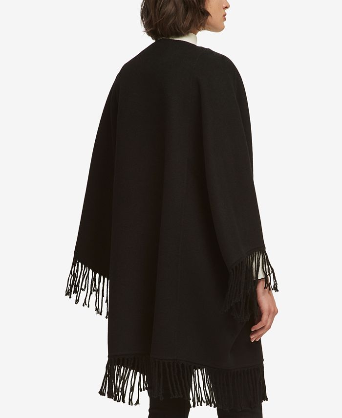 DKNY Zippered Fringe-Trim Poncho, Created for Macy's - Macy's
