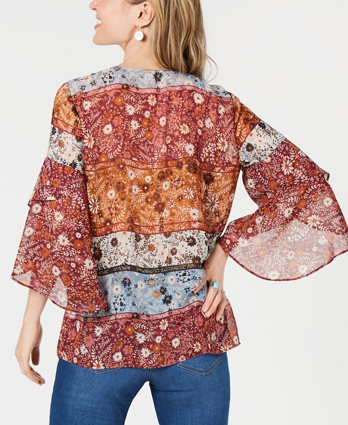 Style & Co Mixed-Print Top, Created for Macy's - Macy's