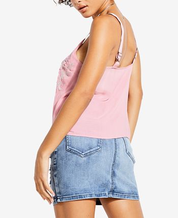 GUESS Addison Embroidered Sequin Camisole - Macy's