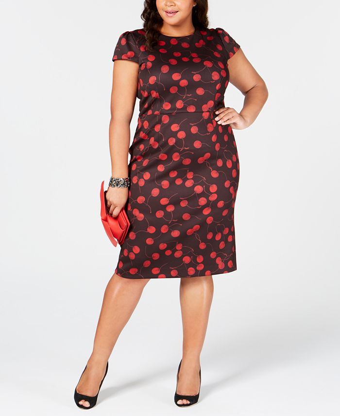 Betsey Johnson Plus Size Printed Scuba Sheath Dress - Macy's