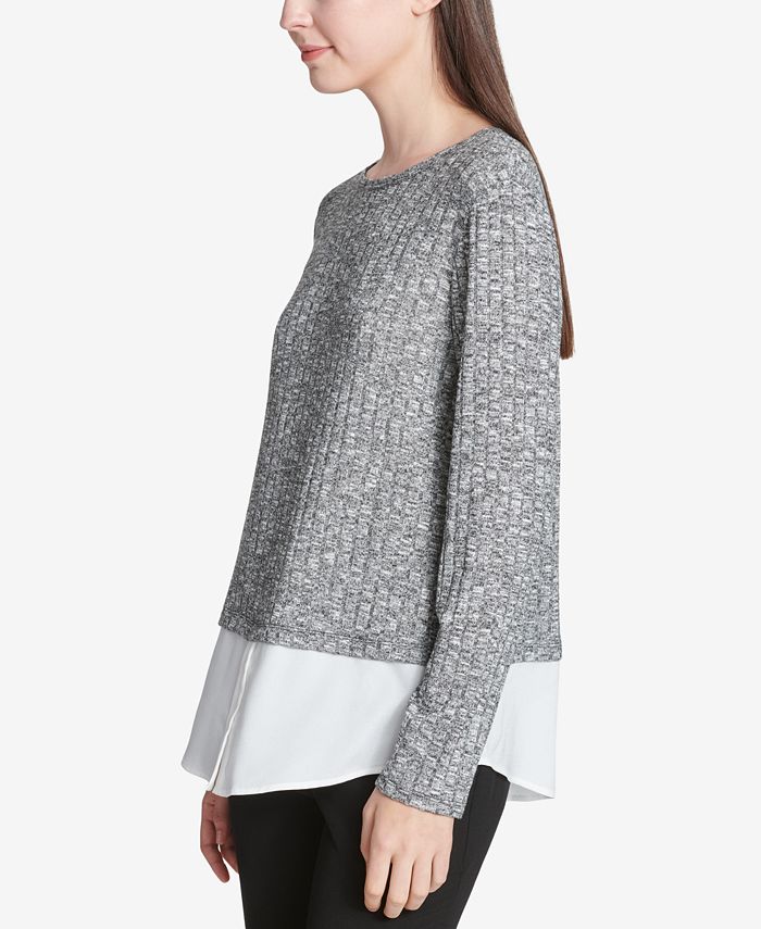 Calvin Klein Layered-Look Sweater - Macy's