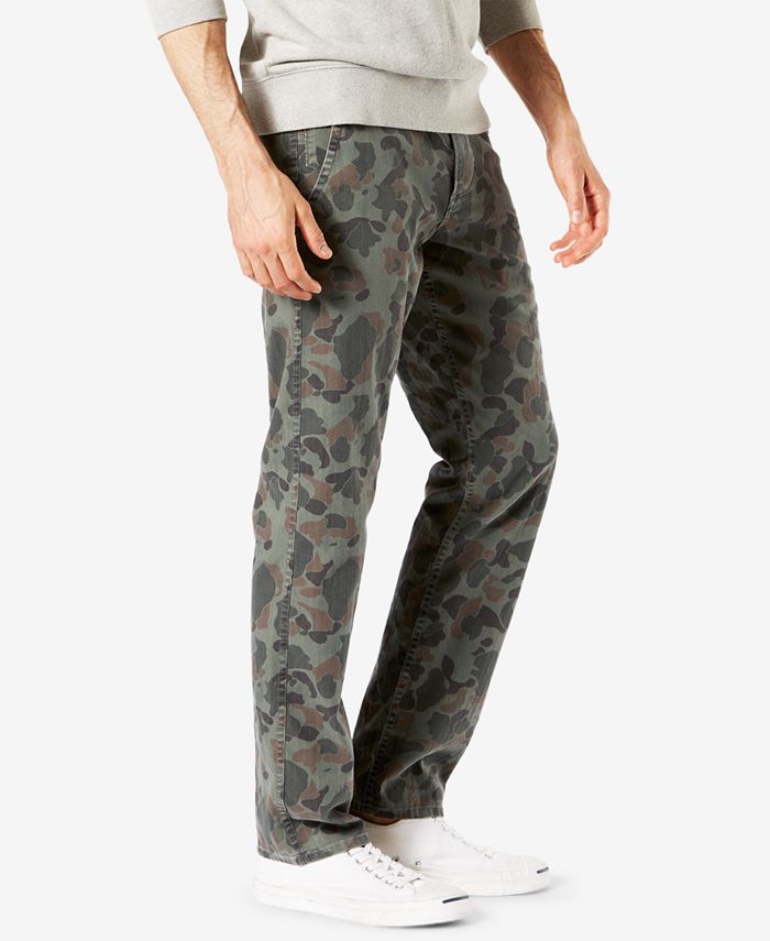 Dockers Men'sSlim Tapered Fit Alpha Khaki Camo Pants - Macy's