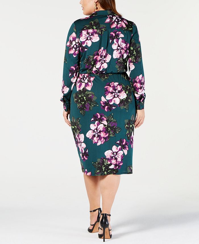 Ny Collection Plus Size Ruched Shirtdress Macys