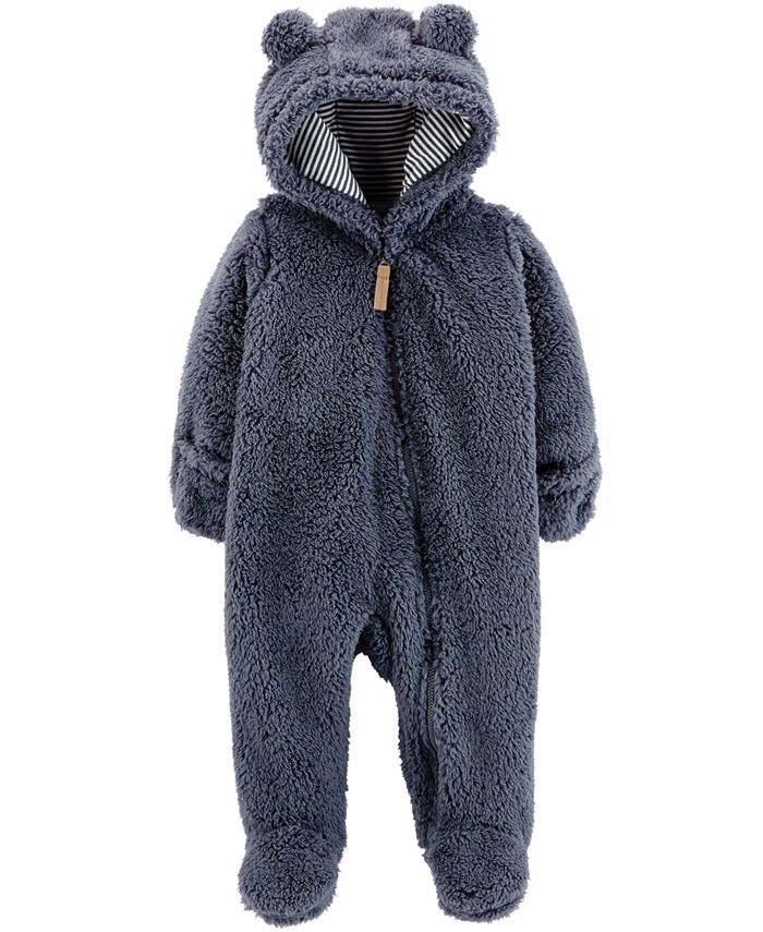 Carter's Baby Boys Footed Fleece Pram - Macy's