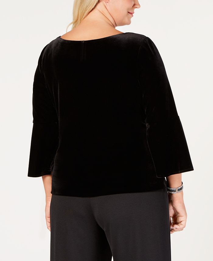 Alex Evenings Plus Size Velvet Embellished Top - Macy's