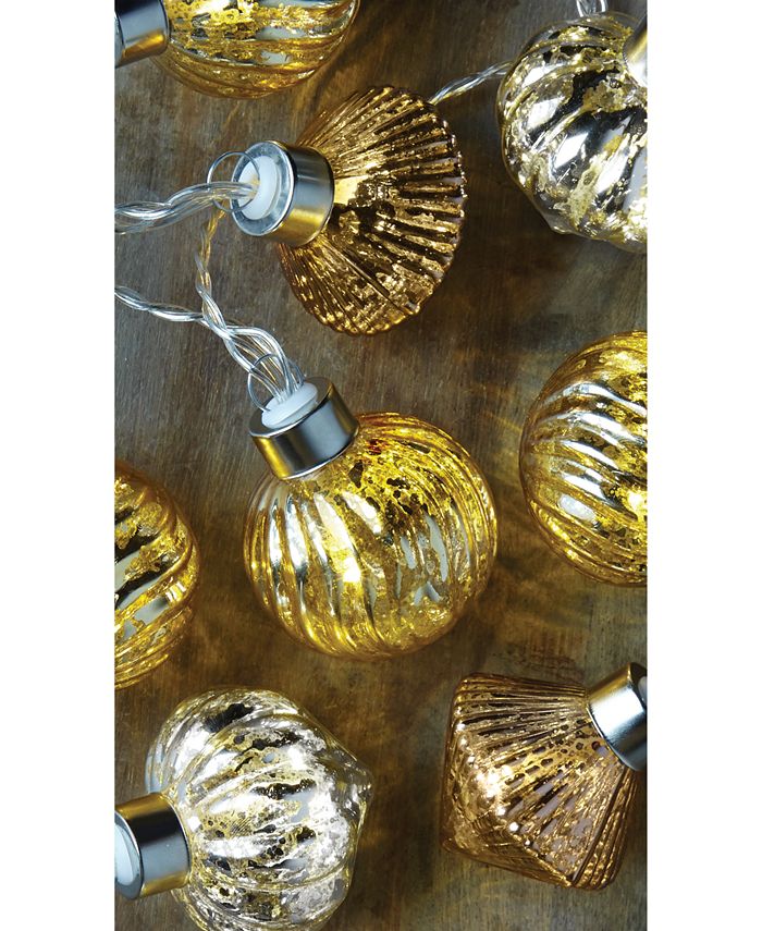 Studio Mercantile LED Novelty Mercury Glass Ornaments 10ft String ...