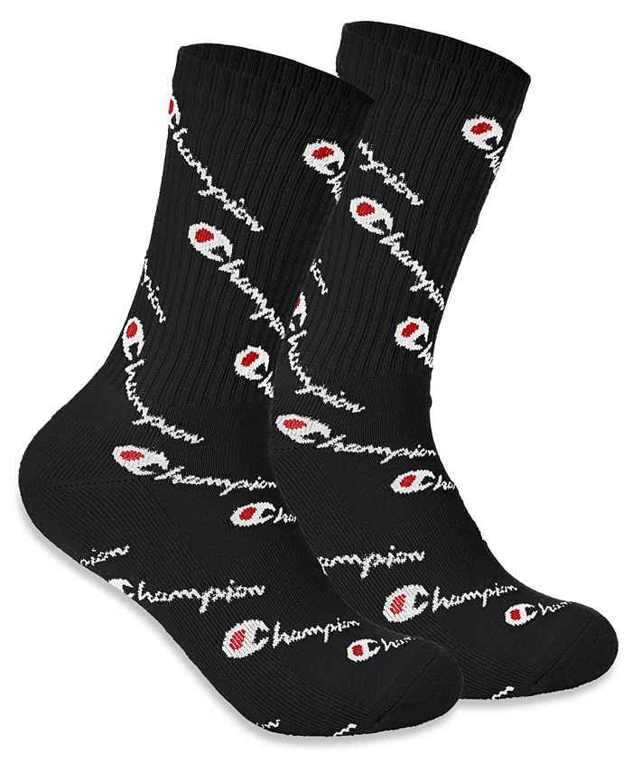 Champion Men's Logo-Print Crew Socks - Macy's