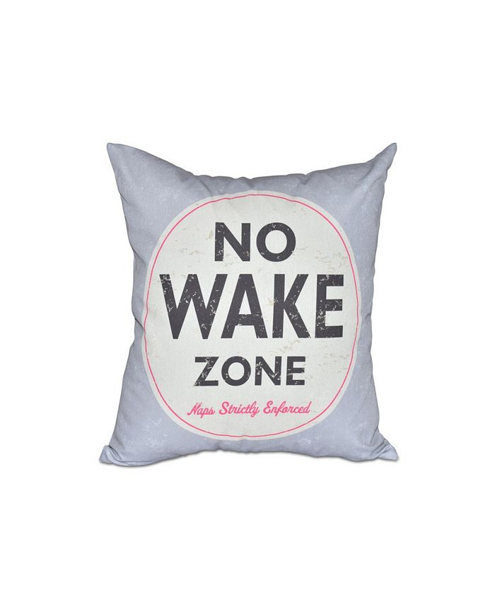 E by Design Nap Zone 16 Inch Gray Decorative Word Print Throw Pillow ...