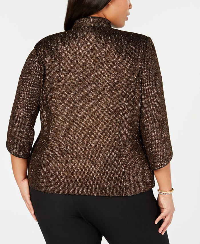 Alex Evenings Plus Size Metallic Jacket & Top Set - Macy's