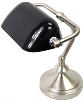 Simple Designs Traditional Mini Banker's Lamp with Glass Shade - Macy's