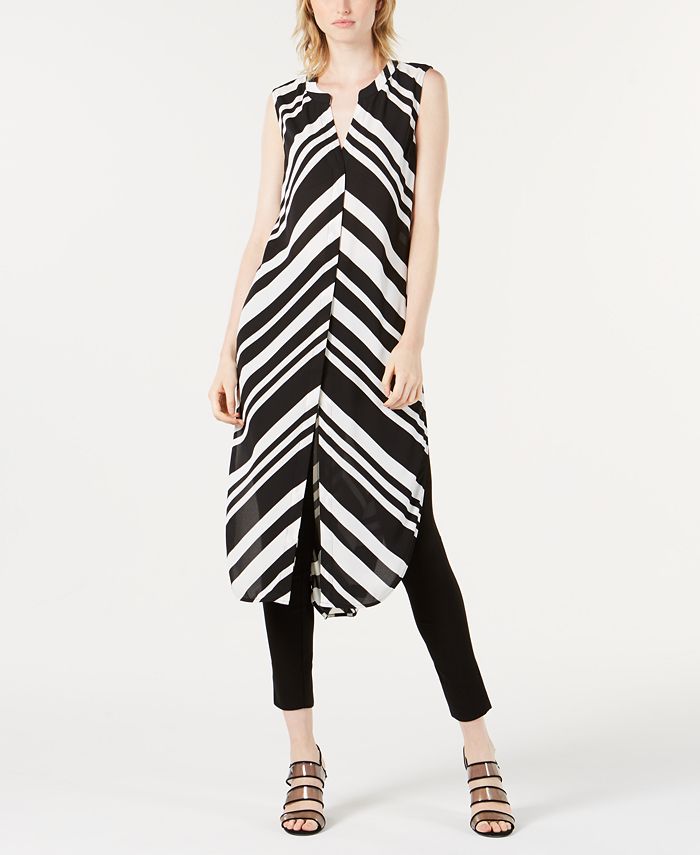 Bar III Printed Side-Slit Tunic, Created for Macy's - Macy's