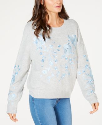 INC International Concepts I.N.C. Embroidered Crew-Neck Sweater ...