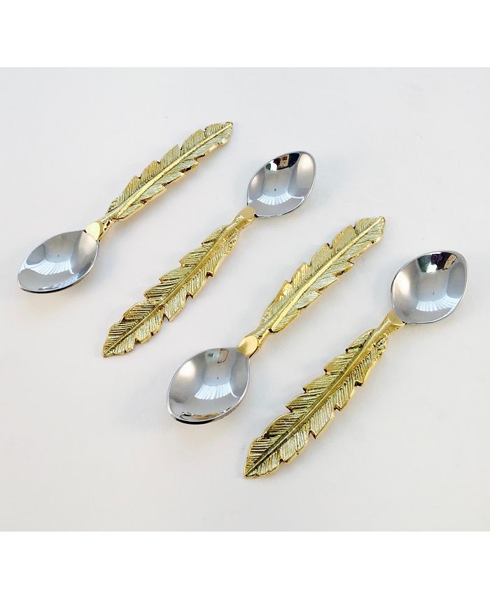 Badash Crystal 4-Piece Feather Design Cocktail Spoons - Macy's