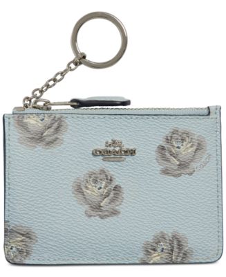 COACH Rose-Print Mini ID Skinny Wallet - Macy's