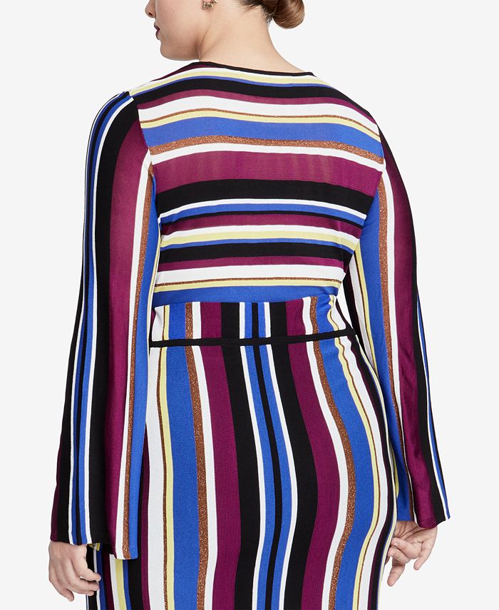 RACHEL Rachel Roy Trendy Plus Size Striped Sweater - Macy's
