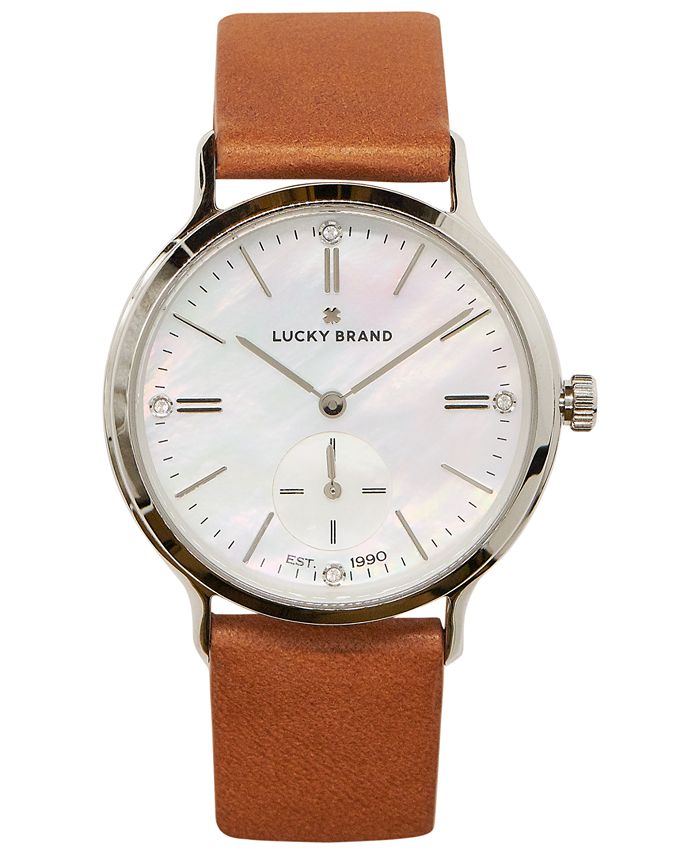 Lucky Brand Women's Ventana Tan Leather Strap Watch 34mm - Macy's