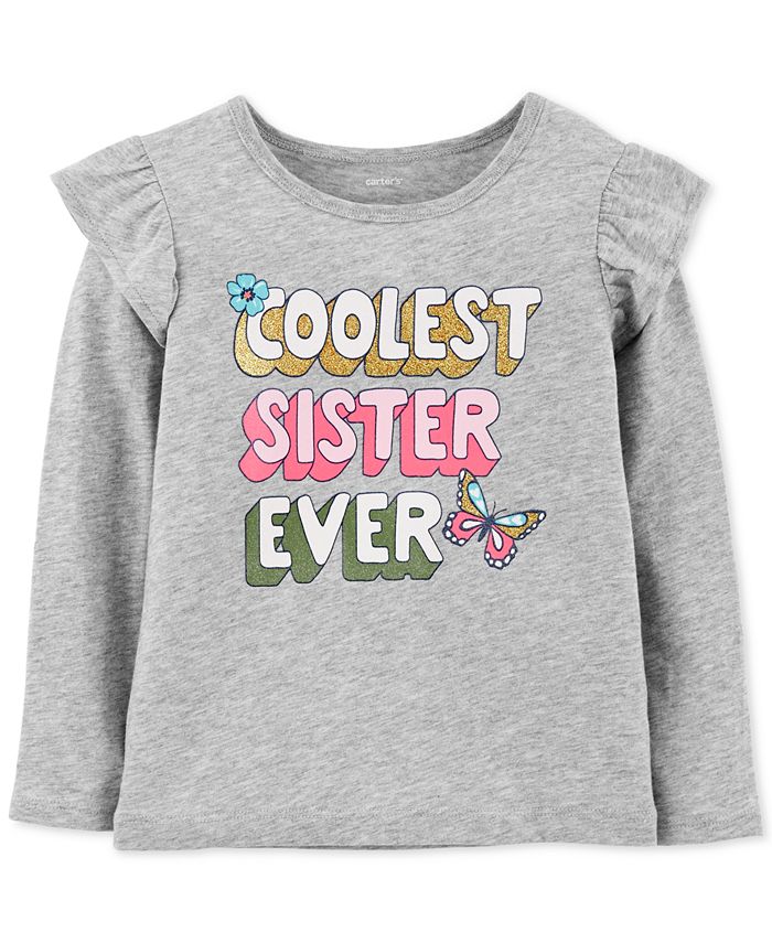 Carter's Toddler Girl Coolest Sister Graphic Cotton Shirt - Macy's