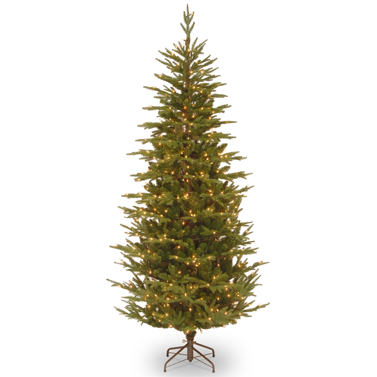 National Tree 7.5 Frasier Grande Slim Tree with 600 Clear Lights - Green