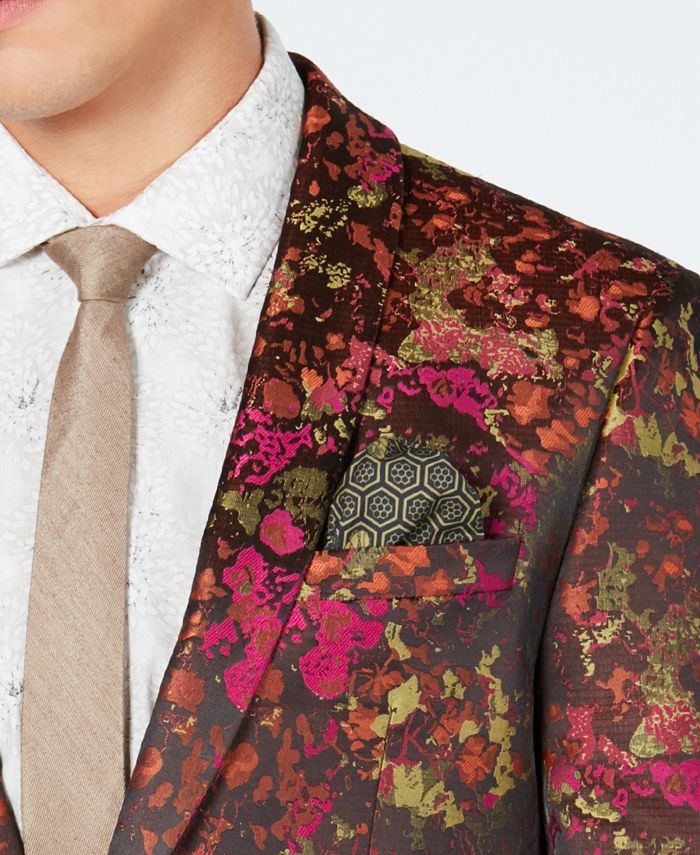 Tallia Men's Slim-Fit Rust Abstract Sport Coat - Macy's
