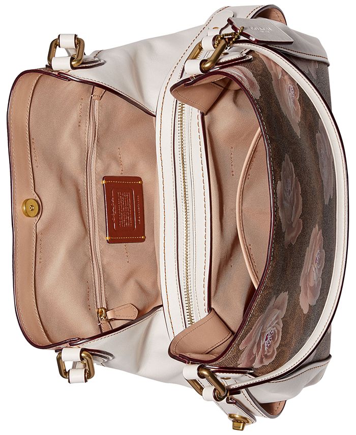 COACH Coated Canvas Signature Rose Print Edie 31 Shoulder Bag - Macy's