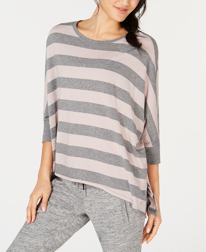 Calvin Klein Rugby-Striped Relaxed Dolman-Sleeve Top - Macy's