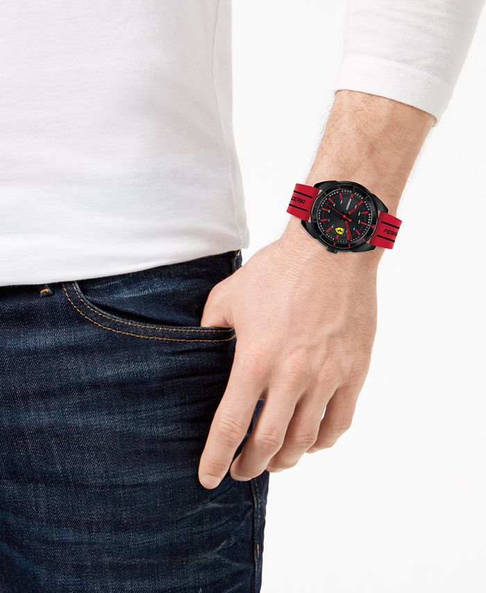 Ferrari Men's Forza Red Silicone Strap Watch 45mm - Macy's
