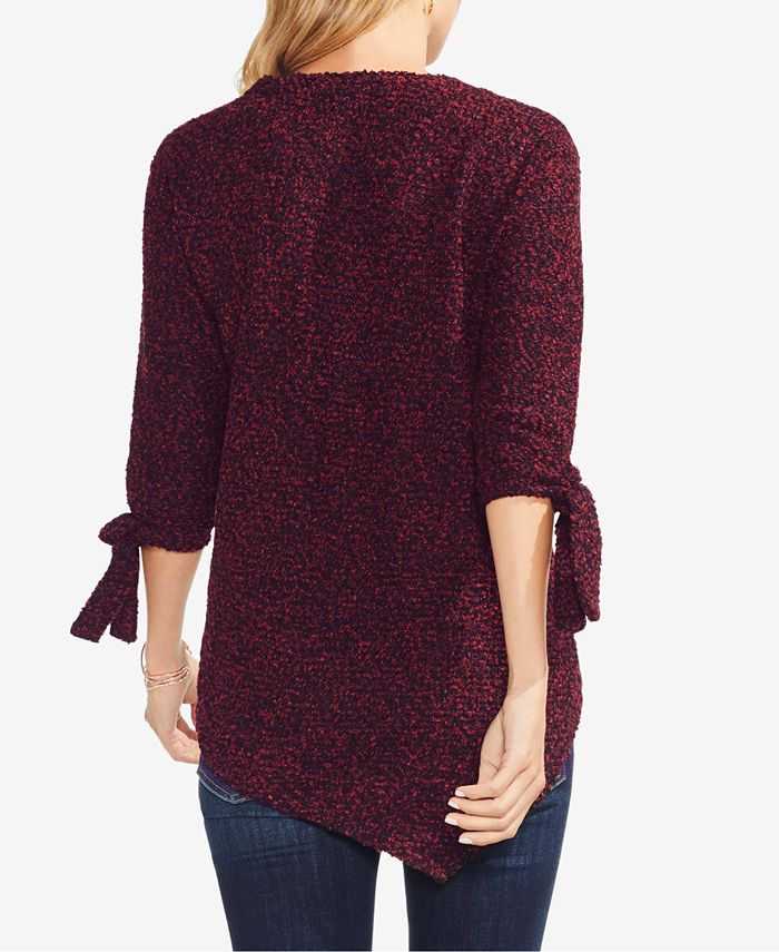 Vince Camuto Tie-Sleeve V-Hem Top - Macy's