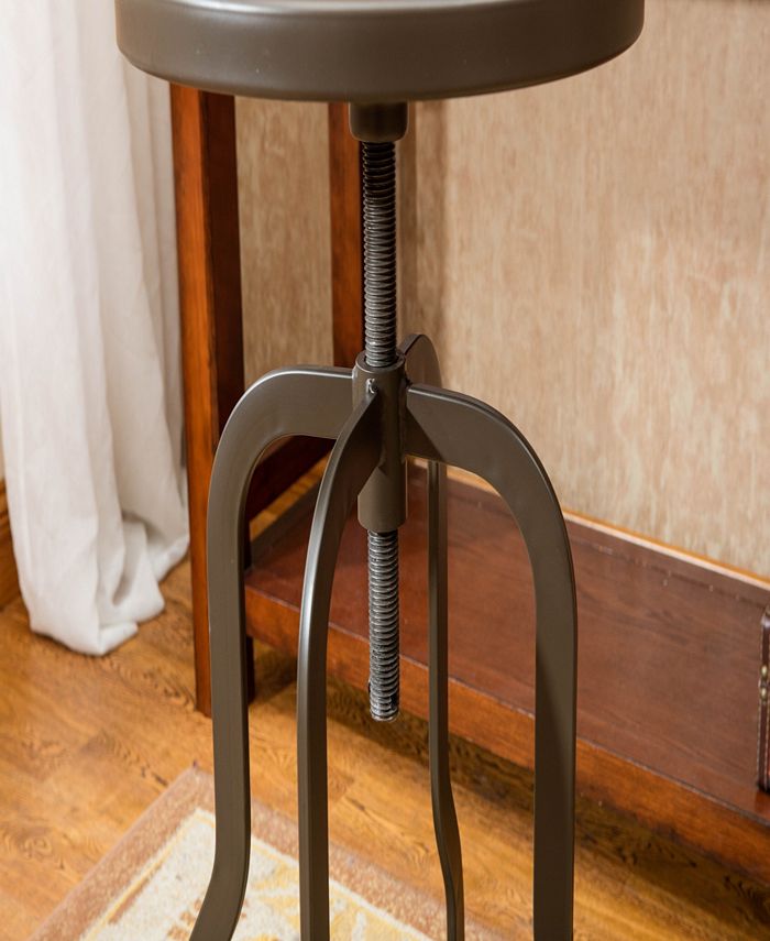 Hodedah Swiveling Adjustable Gun Metal Bar Stool - Macy's