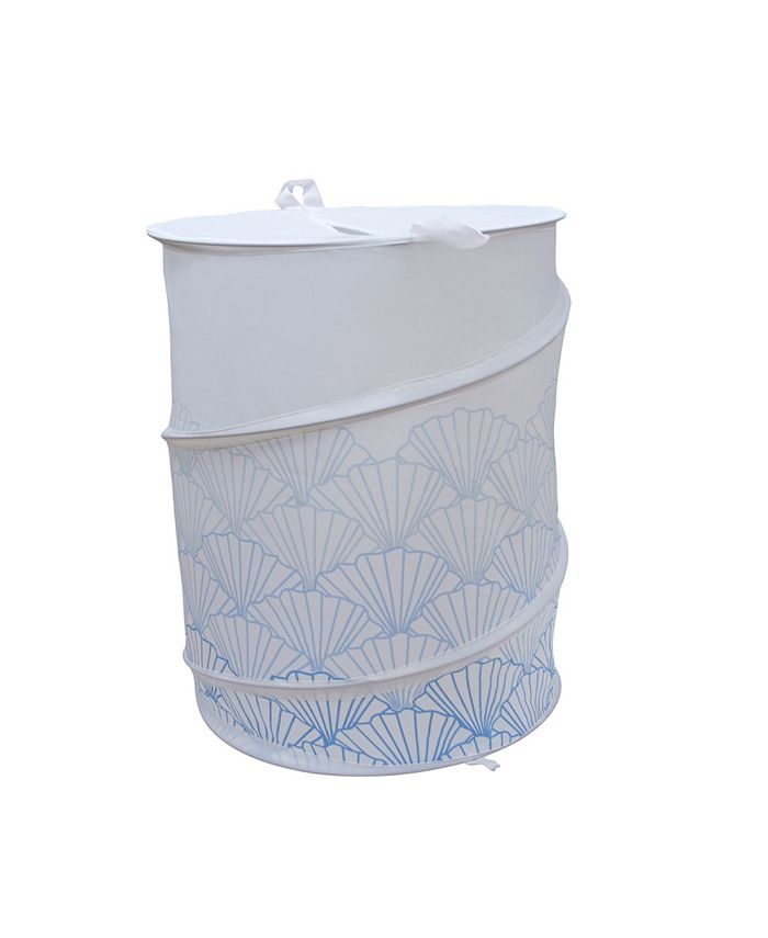 Elegant Home Fashions Polyester Collapsible Hamper with a Blue Shell ...