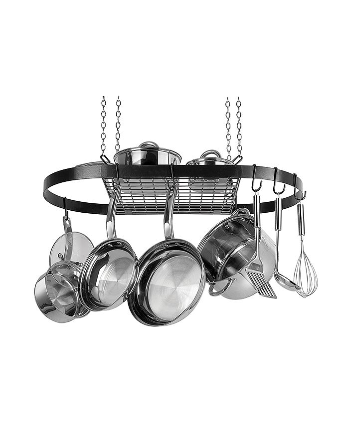 Range Kleen Black Enamel Oval Ceiling Pot Rack - Macy's