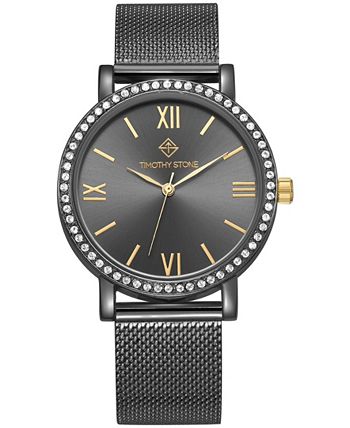 Timothy Stone Women's 'Indio' Minimalist Crystal Accented Mesh Bracelet Watch - Macy's