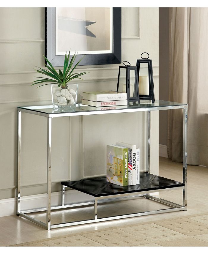 Furniture of America Nadia Glass Top Console Table - Macy's