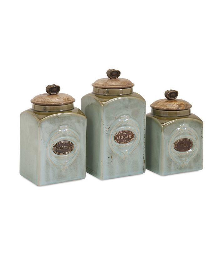 IMAX Addison Ceramic Canisters - Set of 3 - Macy's