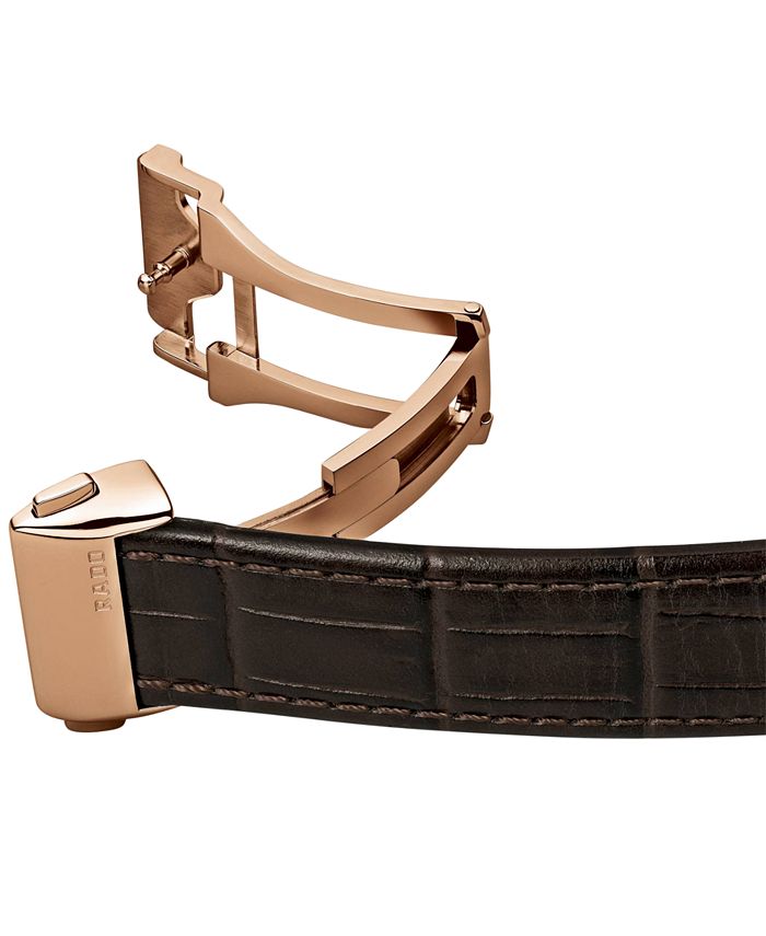 Rado Men's Swiss Automatic Coupole Classic Dark Brown Leather Strap ...