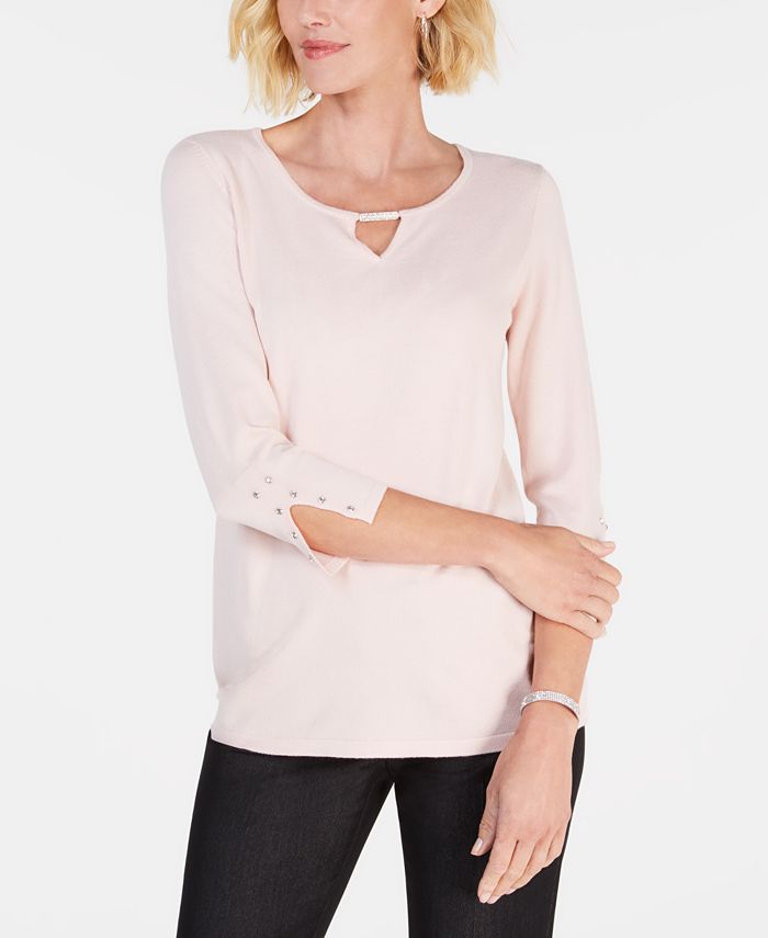 JM Collection Beaded Keyhole Top, Created for Macy's - Macy's