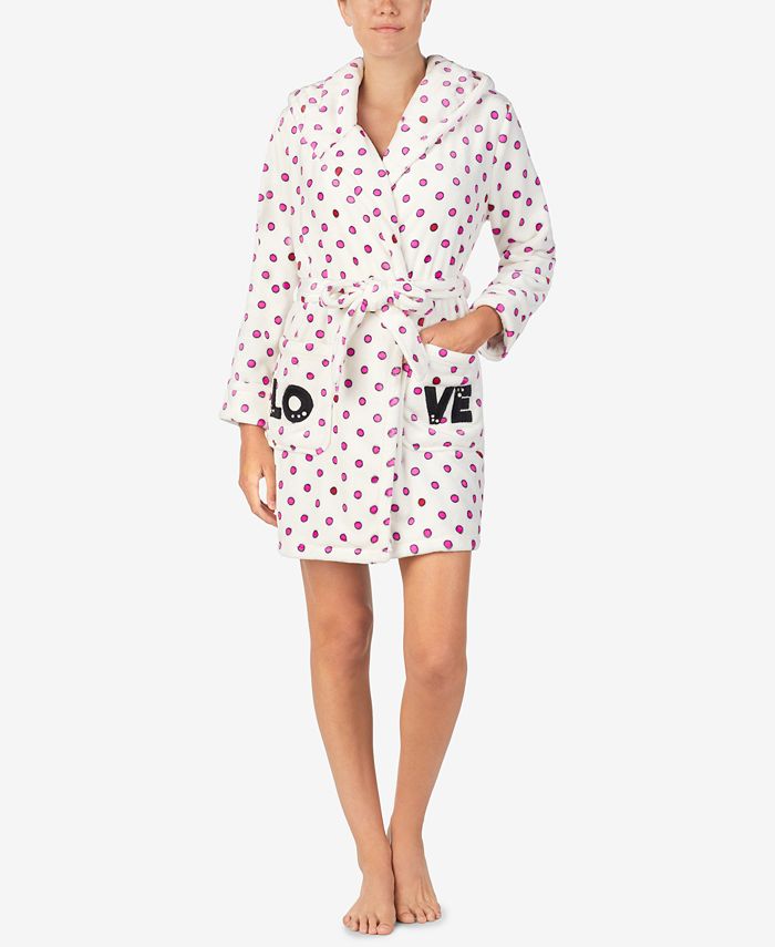 Betsey Johnson Printed Plush Short Robe - Macy's