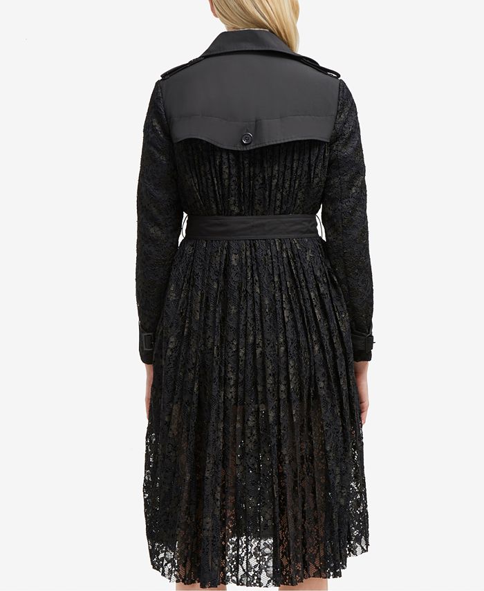 French Connection Double-Breasted Lace Trench Coat - Macy's