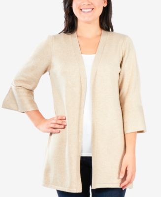 NY Collection Bell-Sleeve Cardigan - Macy's