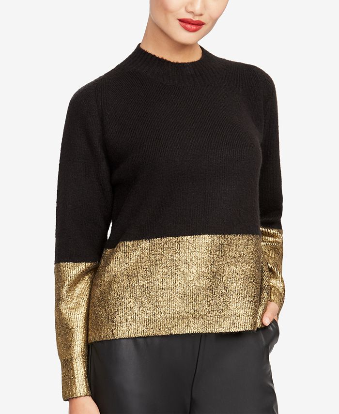 RACHEL Rachel Roy Metallic-Trim Sweater, Created for Macy's - Macy's