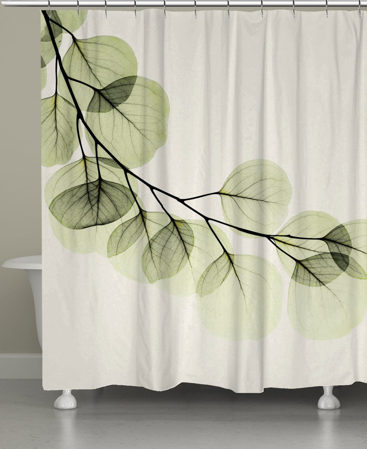 Click here for Laural Home Green Leaves Shower Curtain  71 x 72 -... prices