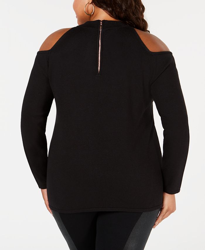 Belldini Plus Size Studded Strappy Sweater - Macy's