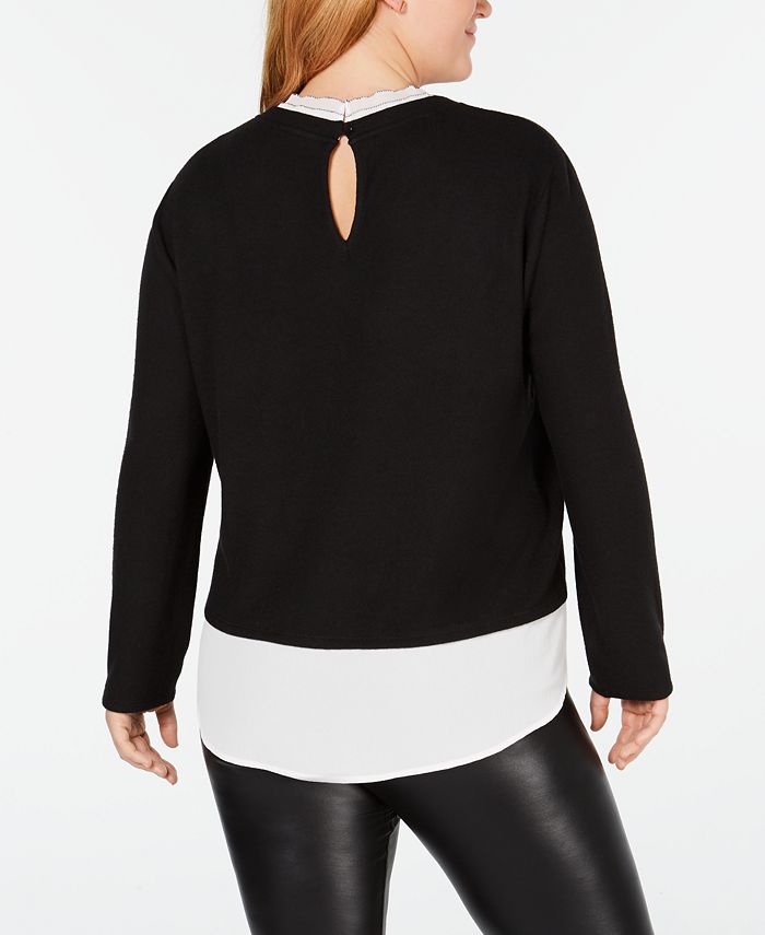 Monteau Trendy Plus Size Layered-Look Top - Macy's