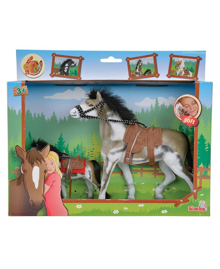 Simba Toys -Champion Beauty Horse With Foal, White And Brown With Black ...