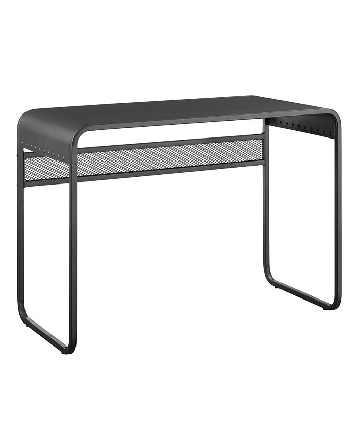 Walker Edison 42 inch Metal Desk with curved top in Gun Metal Grey - Macy's