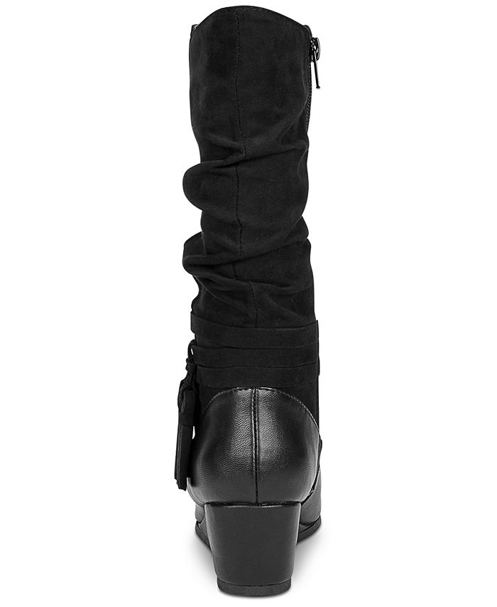 Rampage Little & Big Girls Bridget Tall Wedge Boots - Macy's