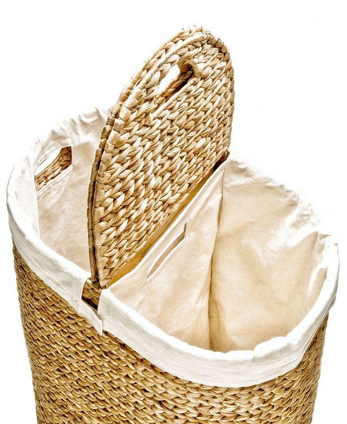 Seville Classics Water Hyacinth Lidded Oval Double Hamper - Macy's